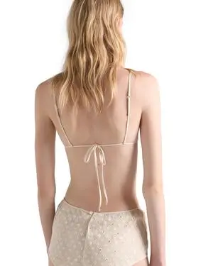 Prada Lace-trimmed Briefs With Rhinestones