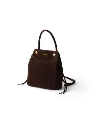 Prada Mini Suede Handbag - Brown