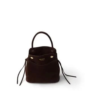 Prada Mini Suede Handbag - Brown