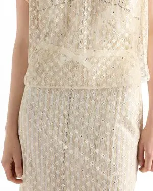 Prada Embroidered Lace Skirt