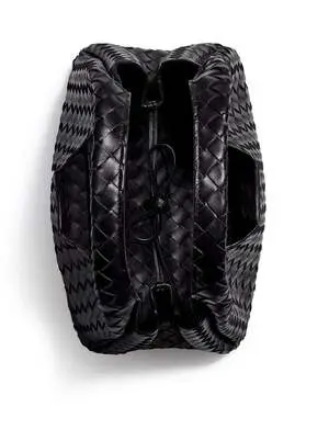 Bottega Veneta Woven Leather Bell Bag - Black