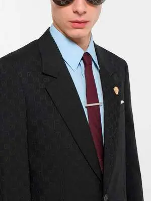 Gucci Single-breasted Jacket With Gg Weave