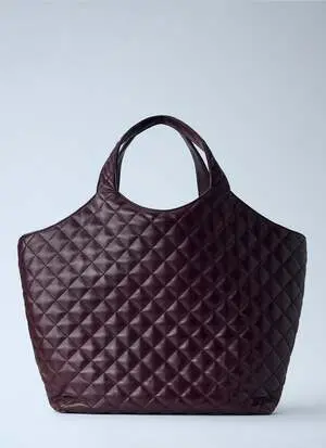 Saint Laurent Icare Maxi Quilted Leather Tote Bag - Red
