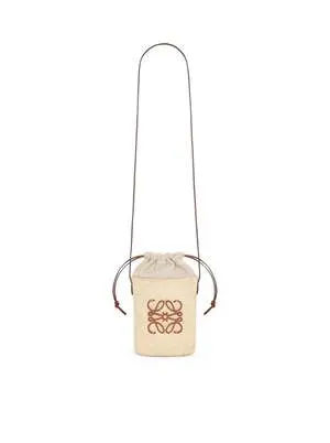 Loewe Square Bag In Iraca Palm And Calfskin
