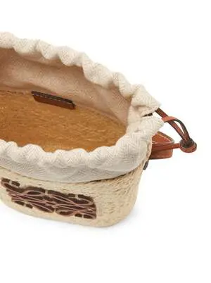Loewe Square Bag In Iraca Palm And Calfskin