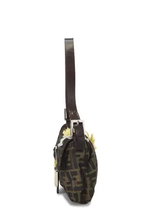 Fendi Zucca Monogram Embroidered Baguette Shoulder Bag