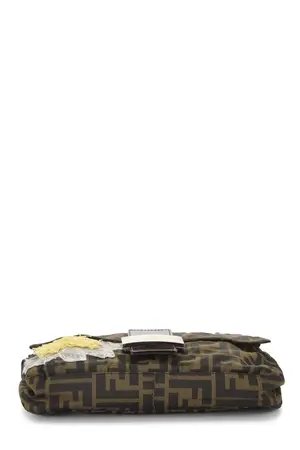Fendi Zucca Monogram Embroidered Baguette Shoulder Bag