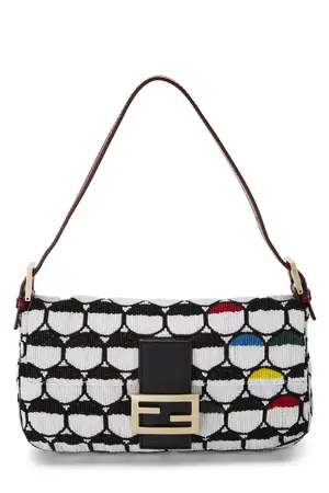 Fendi Beaded Baguette Bag - Black