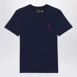 Polo Ralph Lauren Crew-neck Cotton T-shirt With Embroidered Logo - Blue