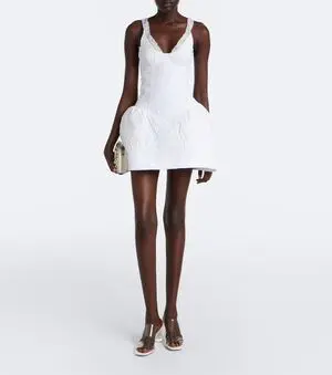 SHUSHU/TONG Crinkled Cotton-blend Mini Dress