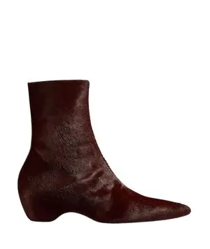 Khaite Sybil Ankle Boot In Haircalf Rouge Noir