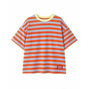 Mind Traveler Striped Oversized T-shirt - Orange