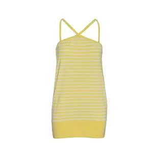 CONQUISTA Strappy Striped Mini Dress - Yellow