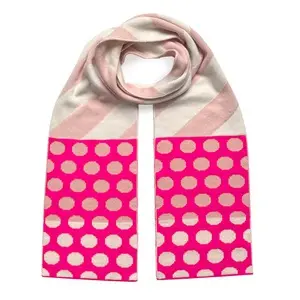 INGMARSON Stripes & Circles Wool & Cashmere Scarf - Pink