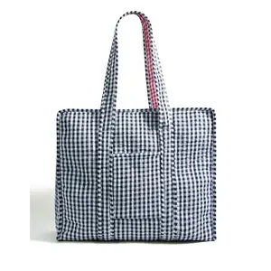 YUMI Gingham Quilted Shopper Bag