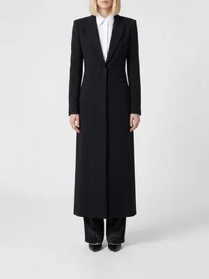 Patrizia Pepe Single-breasted Long Coat - Black