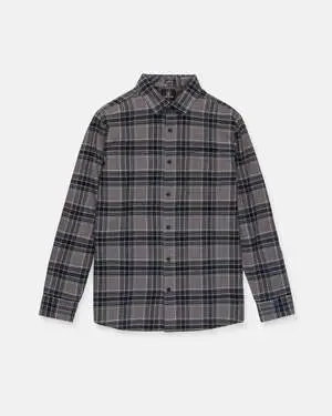 Volcom Caden Plaid Long Sleeve Shirt - Pewter