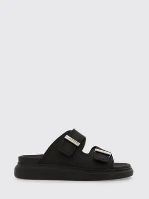 Alexander McQueen Double Strap Rubber Mule Sandals - Black