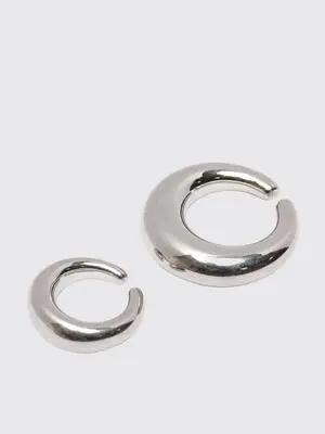 PANCONESI Set Of Two Minimalist Ear Cuffs In Chrome-plated Metal