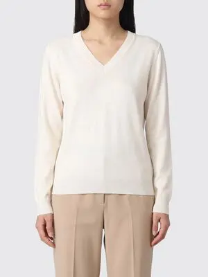 PAROSH V-neck Jumper P. A.r. O.s. H. In A Wool, Silk And Cashmere Blend - White