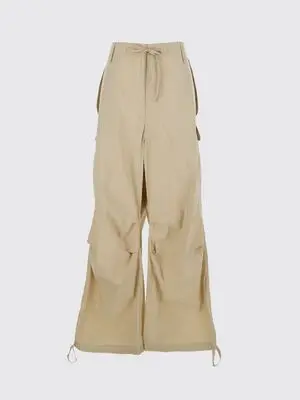 PAROSH P.a.r.o.s.h. High-waisted Wide-leg Cargo Trousers In Cotton Blend With Drawstring