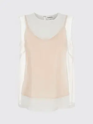 PAROSH P.a.r.o.s.h. Sleeveless Silk Crewneck Top