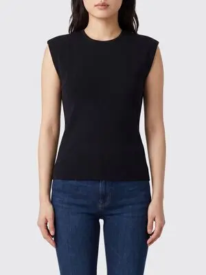 PAROSH Slim Fit Sleeveless Crewneck Top P. A.r. O.s. H. In A Viscose Blend - Black
