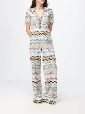 Missoni Multicolour Zigzag Ribbed Knit Polo Shirt