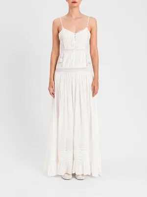 TWINSET U & B Long Dress In Cotton - White