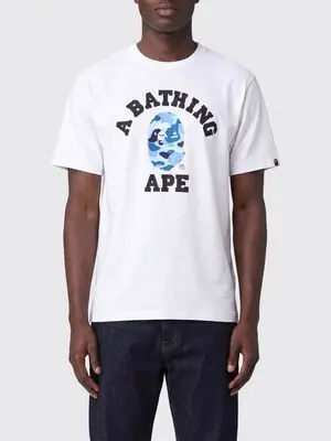 A BATHING APE Cotton Jersey T-shirt With Contrasting Chest Logo - White