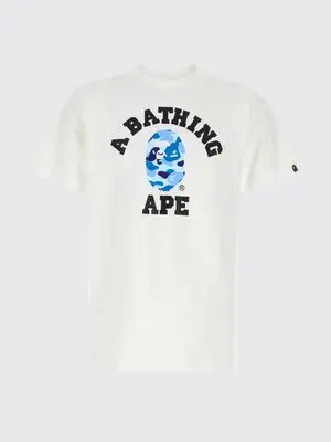 A BATHING APE Cotton Jersey T-shirt With Contrasting Chest Logo - White