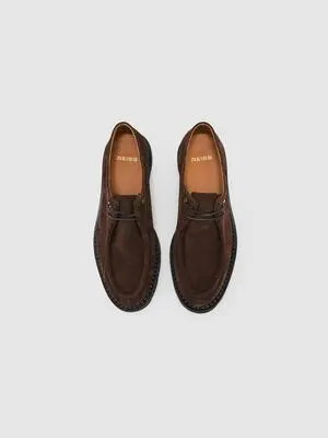 REISS Suede Lace-up Moccasin Shoes