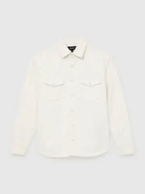 REISS Finley Western Press-stud Denim Overshirt