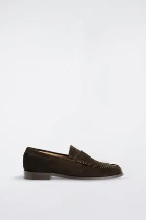 Cos Suede Penny Loafers - Brown