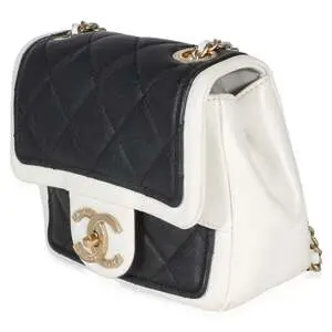 Chanel Bi-color Quilted Lambskin Graphic Flap Bag