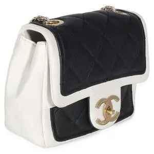 Chanel Bi-color Quilted Lambskin Graphic Flap Bag