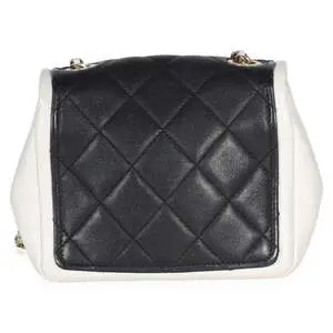 Chanel Bi-color Quilted Lambskin Graphic Flap Bag