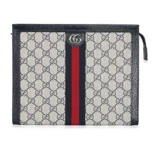 Gucci Ophidia Gg Supreme Canvas Large Pouch - Blue