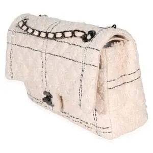 Chanel Light Multicolor Quilted Tweed Double Flap Bag