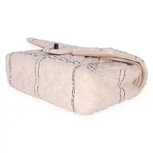 Chanel Light Multicolor Quilted Tweed Double Flap Bag