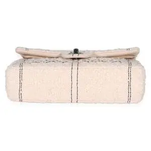 Chanel Light Multicolor Quilted Tweed Double Flap Bag