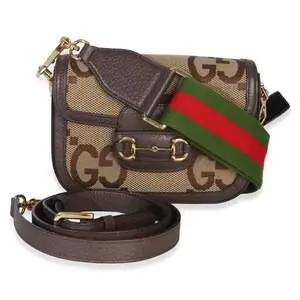 Gucci Jumbo Gg Textured Dollar Calfskin Horsebit 1955 Bag - Brown