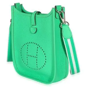 Hermès Clemence Evelyne Tpm Bag With Silver-tone Hardware - Green