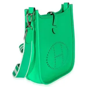 Hermès Clemence Evelyne Tpm Bag With Silver-tone Hardware - Green