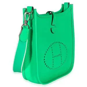 Hermès Clemence Evelyne Tpm Bag With Silver-tone Hardware - Green