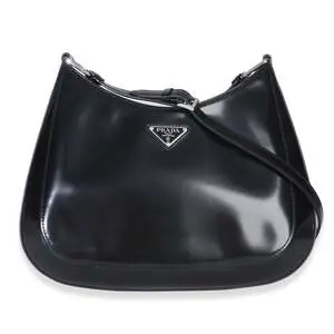 Prada Spazzolato Cleo Shoulder Bag - Black