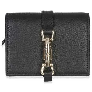 Gucci Black Piuma Calfskin Jackie 1961 Mini Wallet Black