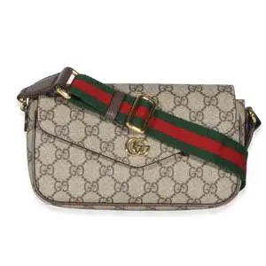 Gucci Gg Supreme Canvas Mini Ophidia Web Envelope Bag