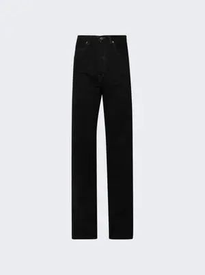 Saint Laurent V Waist Baggy Jeans Deep Sea - Black
