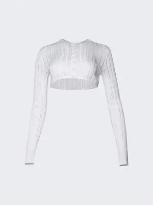 ALAÃA Alaïa Shiny Crinoline Cropped Cardigan